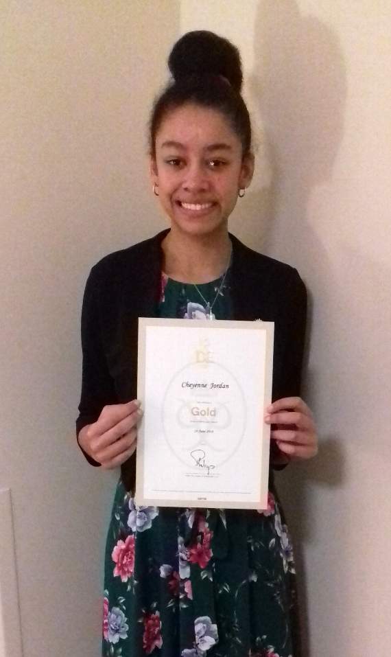 Big day for Cheyenne as she receives Duke of Edinburgh gold award ...