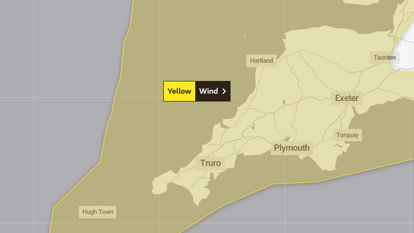 A warning for strong winds has been issued across the South West ...