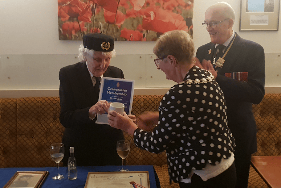Wellington's Madge Covey receives Royal British Legion centenarian ...