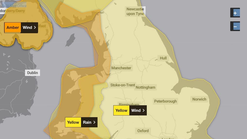 Amber wind warning for Somerset with Storm Darragh bringing 80mph winds ...